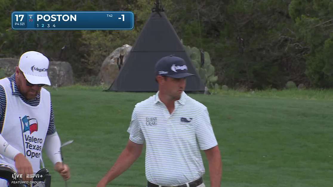 J.T. Poston chips close to set up birdie at Valero