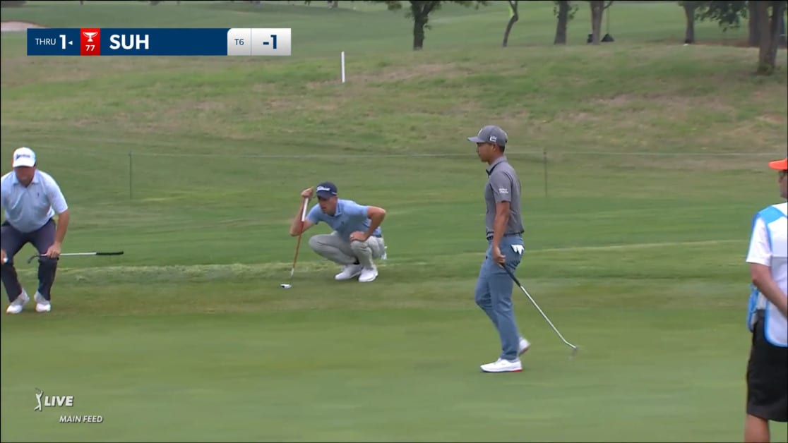 Justin Suh sinks a long birdie at AT&T Byron Nelson