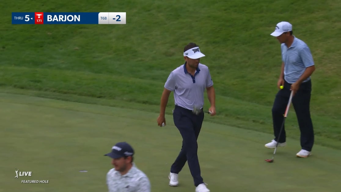 Paul Barjon holes a 20-foot birdie putt at John Deere