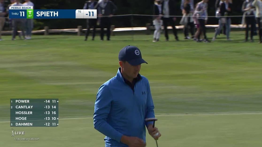 Jordan Spieth throws a dart to set up birdie at AT&T Pebble Beach