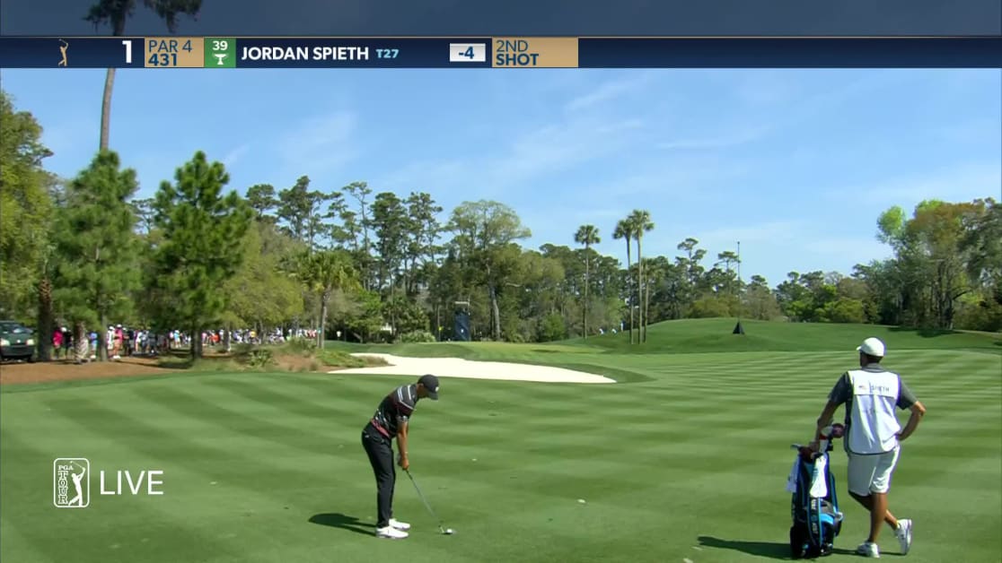 Jordan Spieth sticks approach to set up birdie at THE PLAYERS