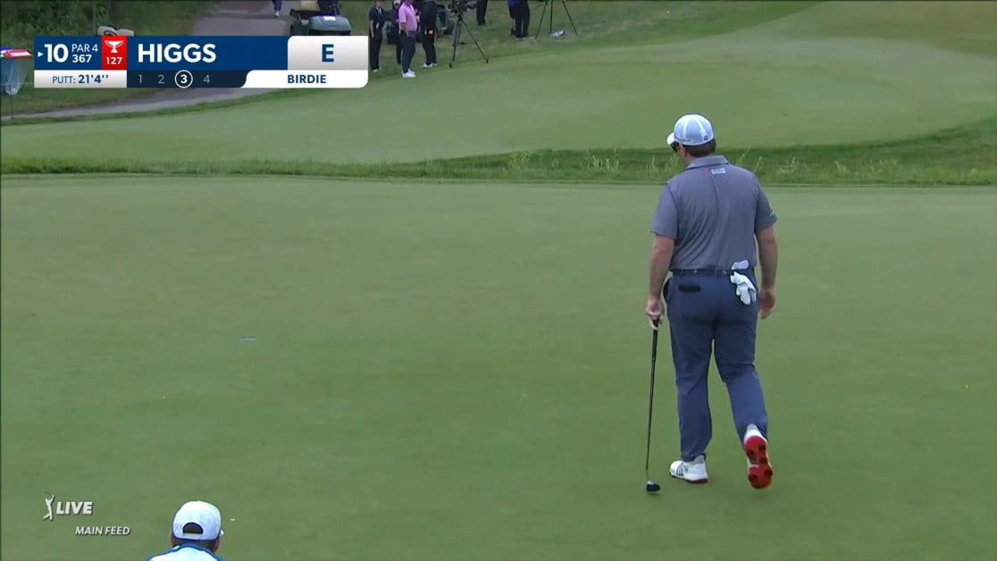 Harry Higgs sinks a 21-foot birdie putt at RBC Canadian