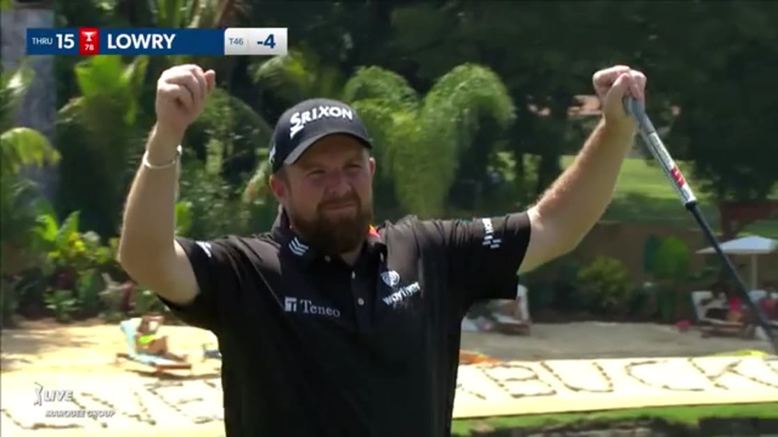 Shane Lowry's approach to 5 feet leads to eagle at Wyndham Shane Lowry's approach to 5 feet leads to eagle at Wyndham