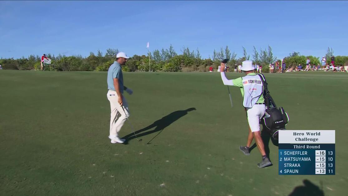 Scottie Scheffler judges bump-and-run perfectly, sets up birdie at Hero