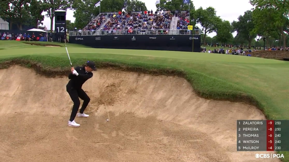 Kramer Hickok double duffs before holing out from bunker at PGA ...