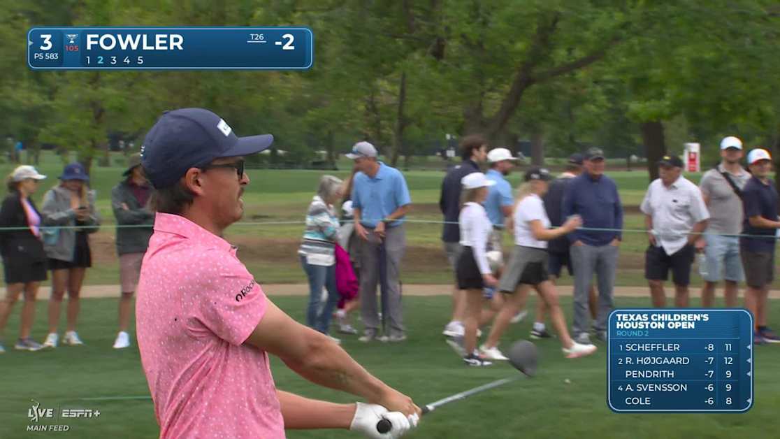 Rickie Fowler reaches in two to set up birdie at Houston Open