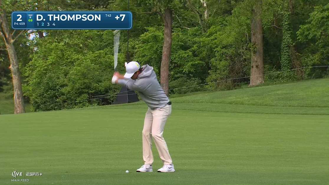Davis Thompson makes birdie on No. 2 at the Memorial