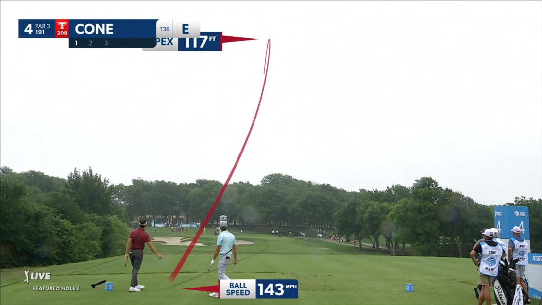 Trevor Cone throws a dart to set up birdie at AT&T Byron Nelson