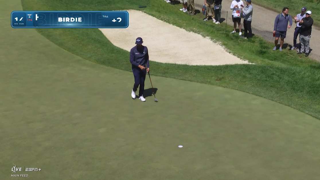 Adam Hadwin makes birdie on No. 14 at Truist Championship