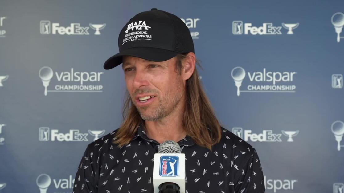Aaron Baddeley’s interview after Round 1 of Valspar