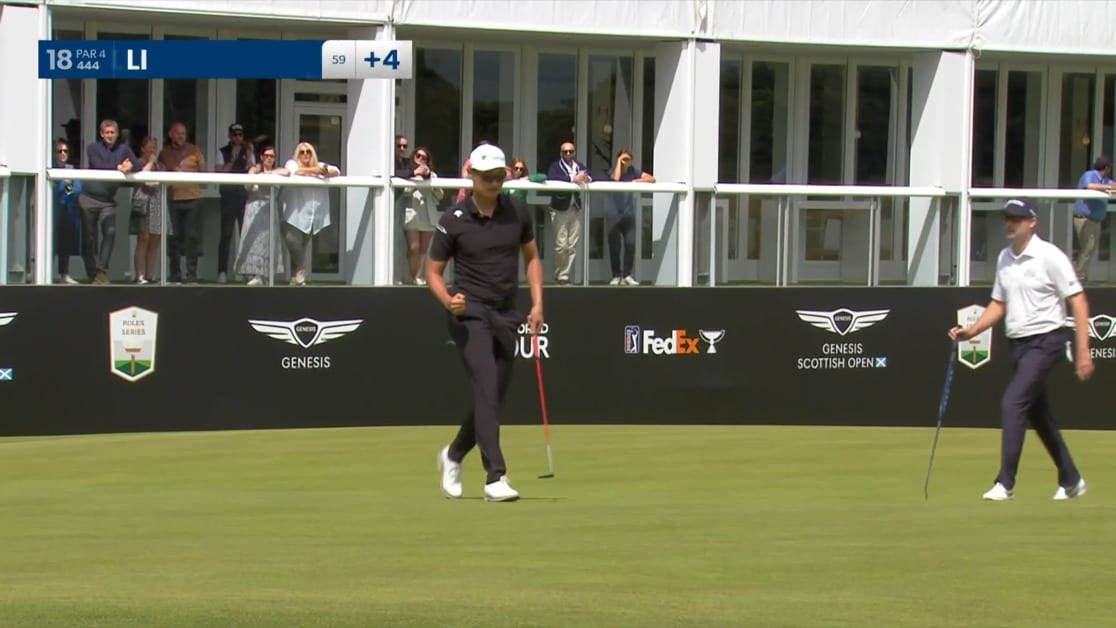 Haotong Li holes 17-foot birdie putt at Genesis Scottish Open