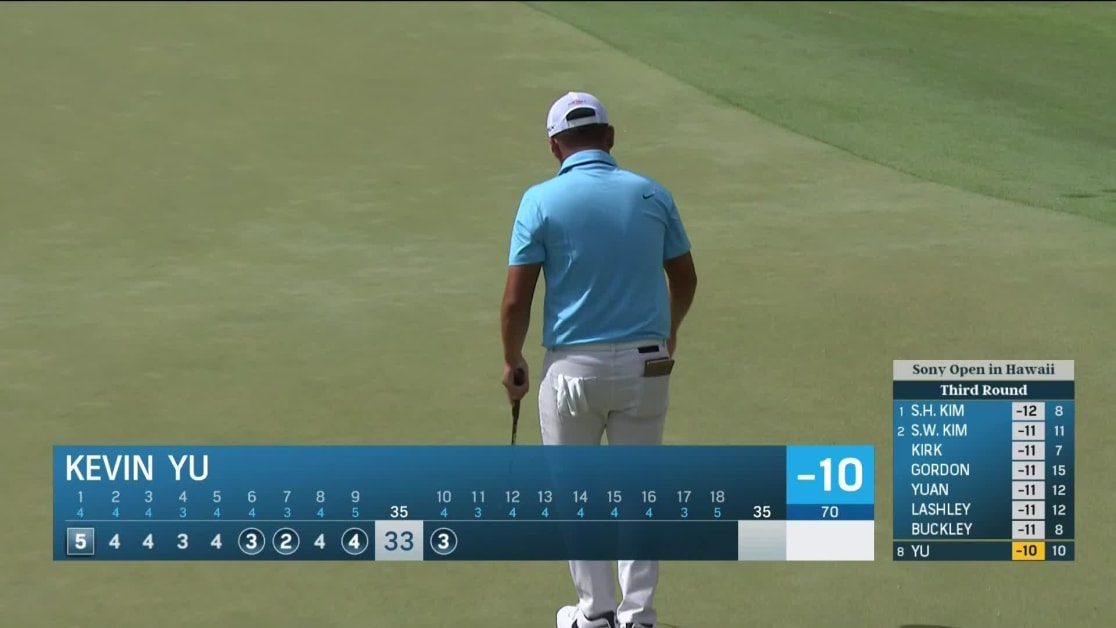 Kevin Yu drains a 28-foot birdie putt at Sony Open