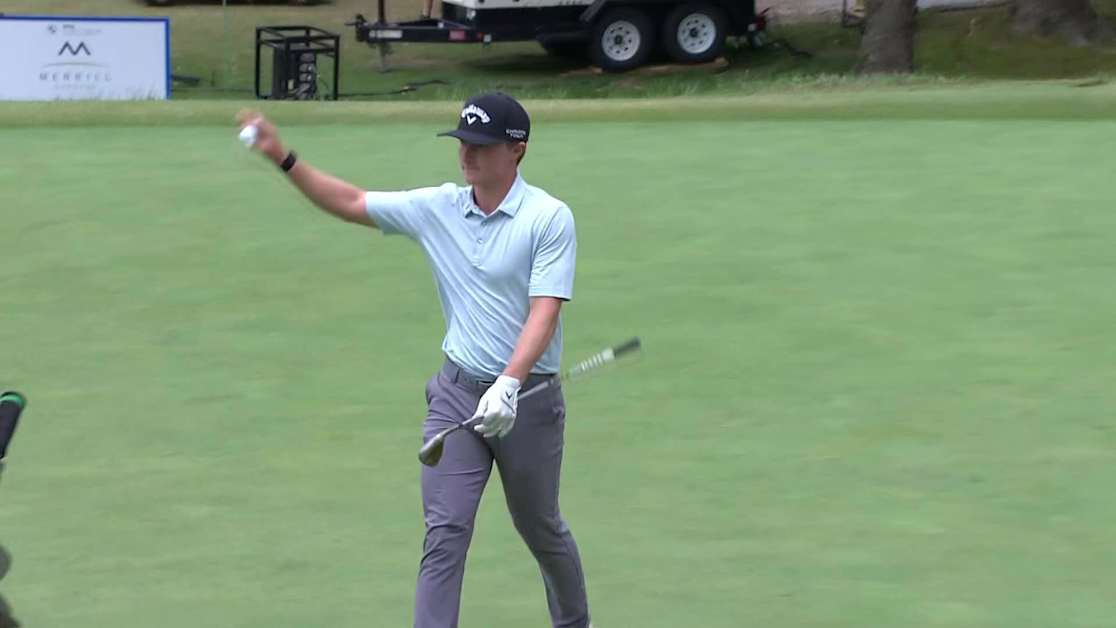 Blades Brown makes birdie on No. 9 at BMW Charity Pro-Am