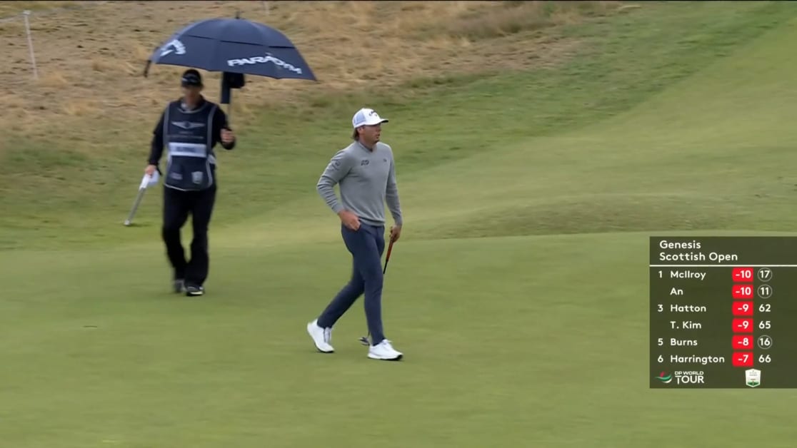 Sam Burns converts birdie at Genesis Scottish Open