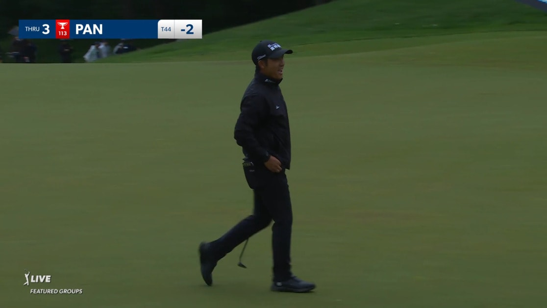 C.T. Pan drains birdie putt with new caddie on the bag at RBC Canadian