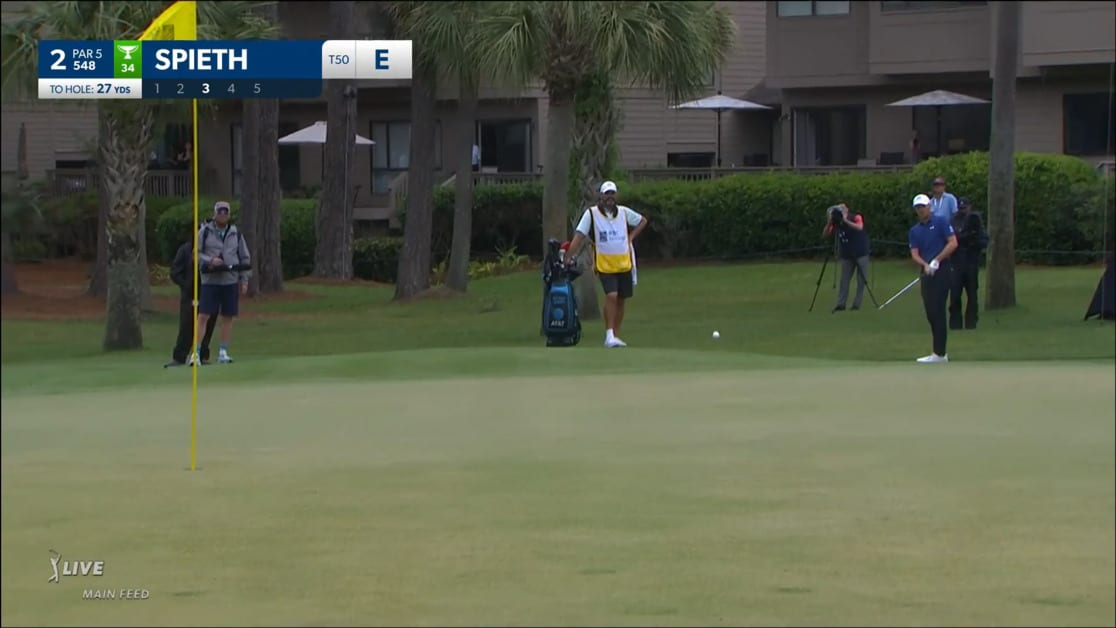 Jordan Spieth chips it close to set up birdie at RBC Heritage