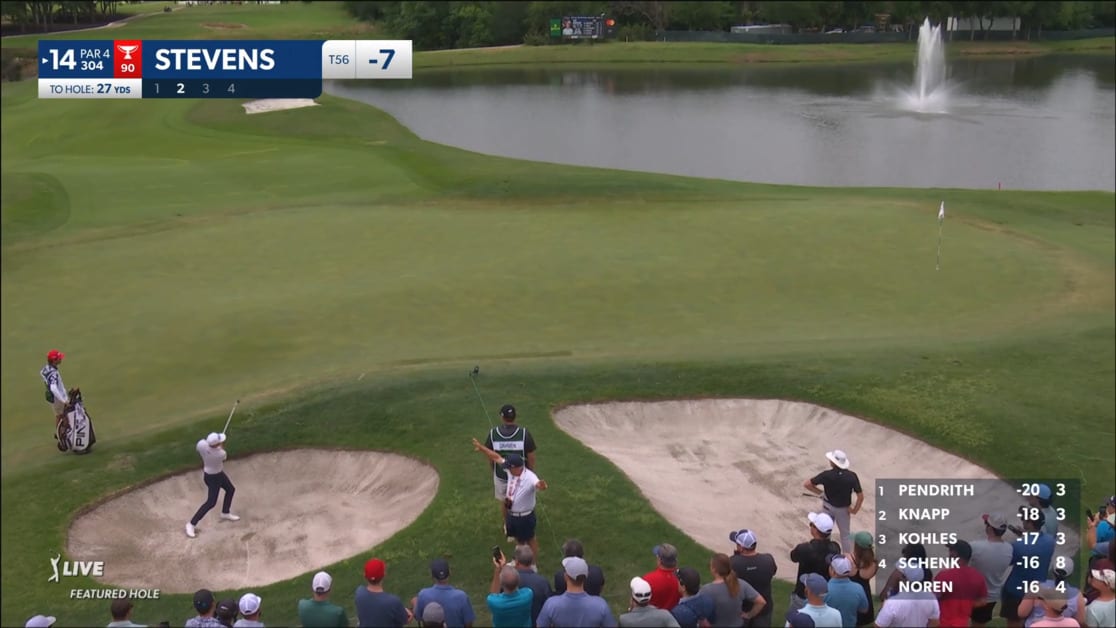 Sam Stevens' up-and-down from bunker at THE CJ CUP