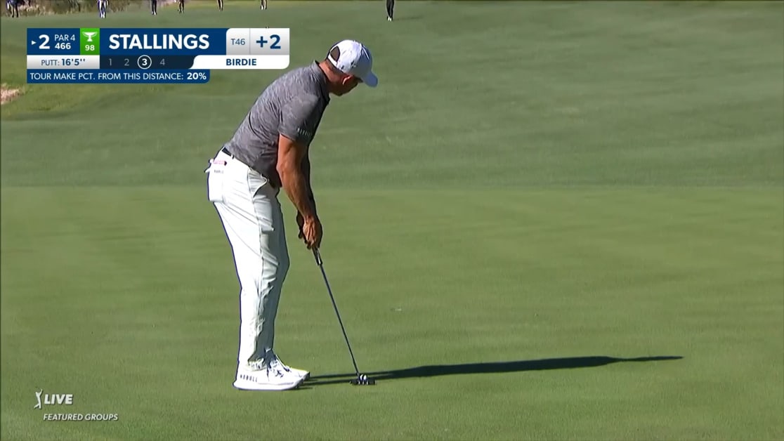 Scott Stallings sends in 16-footer for birdie at Shriners
