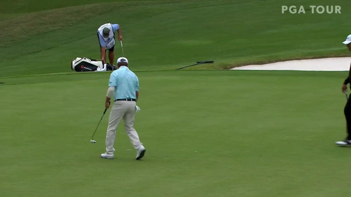 Gene Sauers makes birdie on No. 13 at Dominion Energy