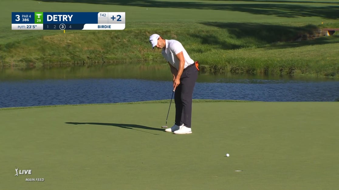Thomas Detry drips in 23-footer for birdie at the Memorial