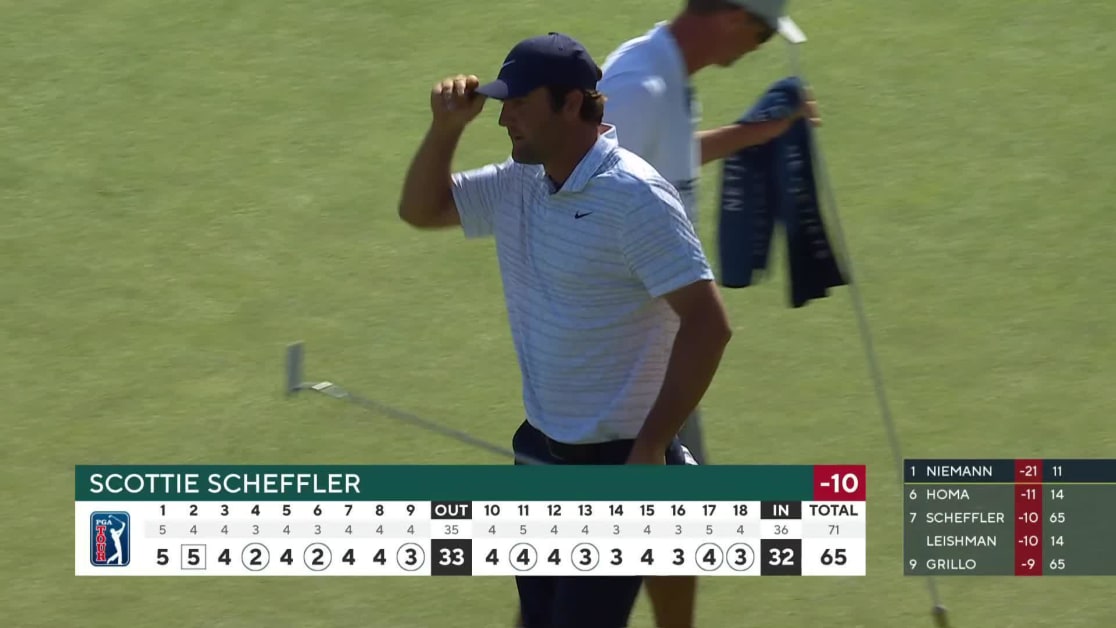 Scottie Scheffler drains closing birdie putt at Genesis