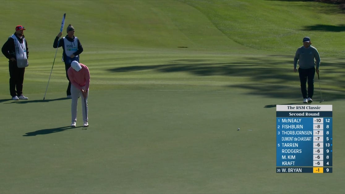 Wesley Bryan buries birdie putt at The RSM Classic