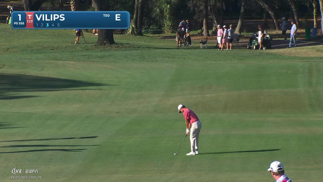 Karl Vilips hits 107-yard approach to 8 feet, sets up birdie on No. 1 ...