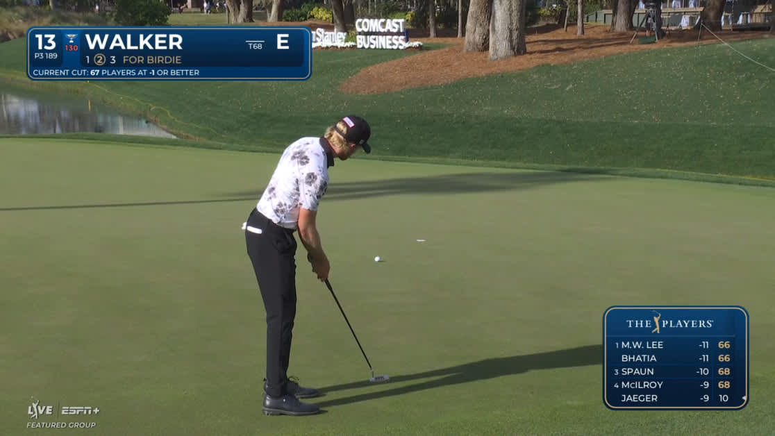 Danny Walker curls in 20-foot birdie putt at THE PLAYERS