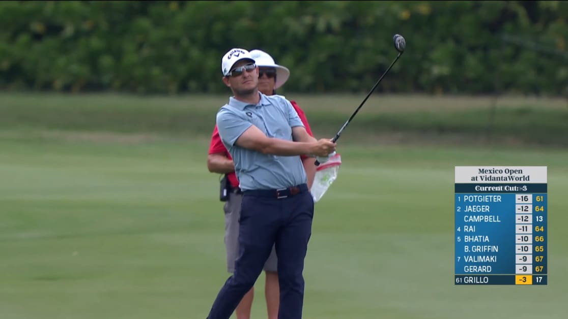 Emiliano Grillo finds the green in two to set up birdie at Mexico Open