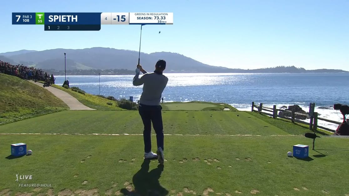 Jordan Spieth dials in tee shot to set up birdie at AT&T Pebble Beach