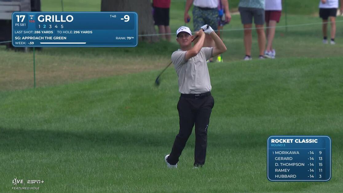 Emiliano Grillo makes birdie on No. 17 at Rocket Classic