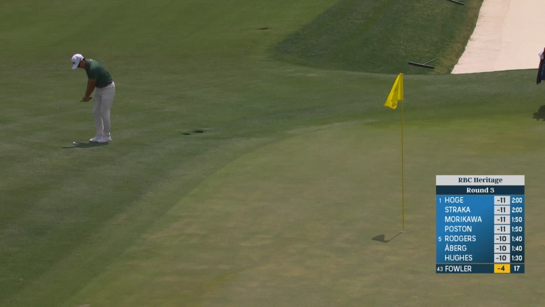 Rickie Fowler ends day with chip-in birdie from 27-feet at RBC Heritage