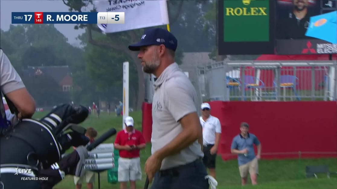 Ryan Moore makes birdie on No. 17 at Rocket Mortgage