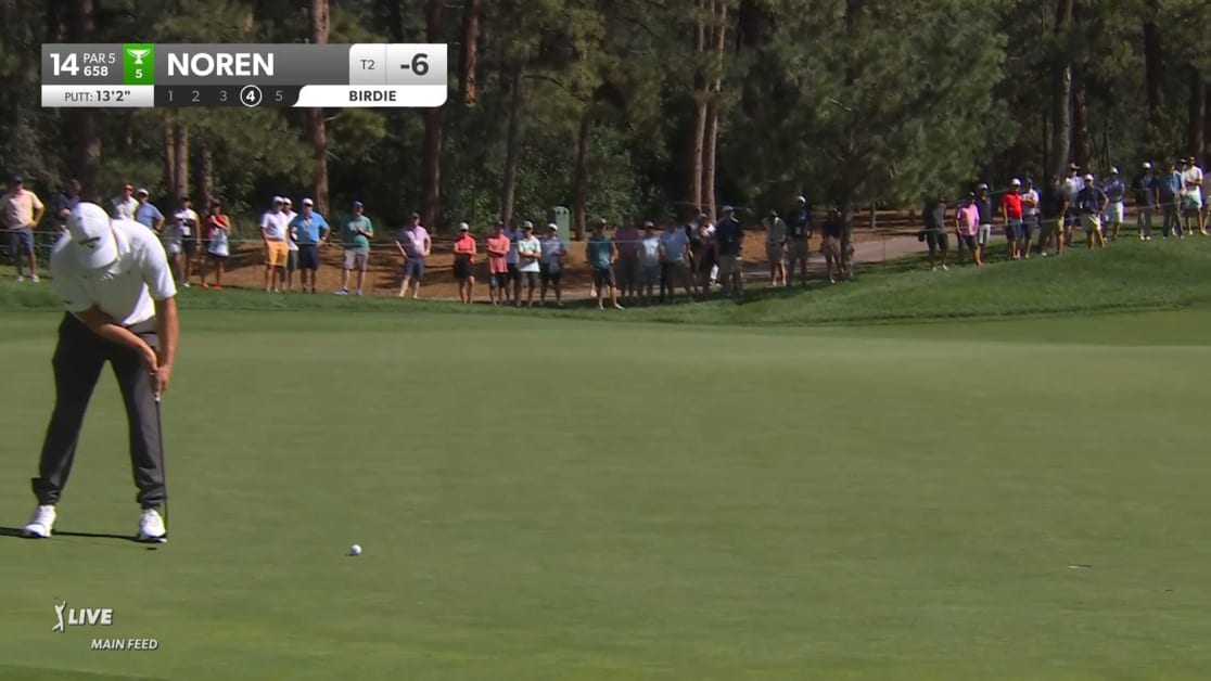 Alex Noren trickles in 13-foot birdie putt at BMW Championship