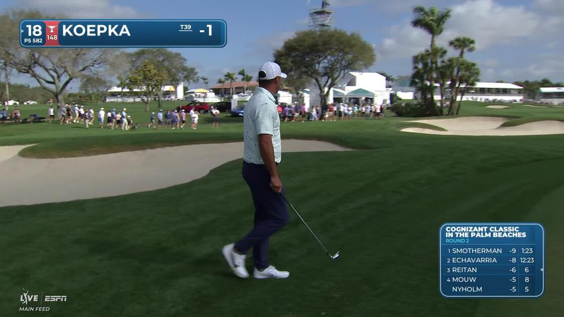 Brooks Koepka hits 90-yard approach to 6 feet, sets up birdie on 18 at ...