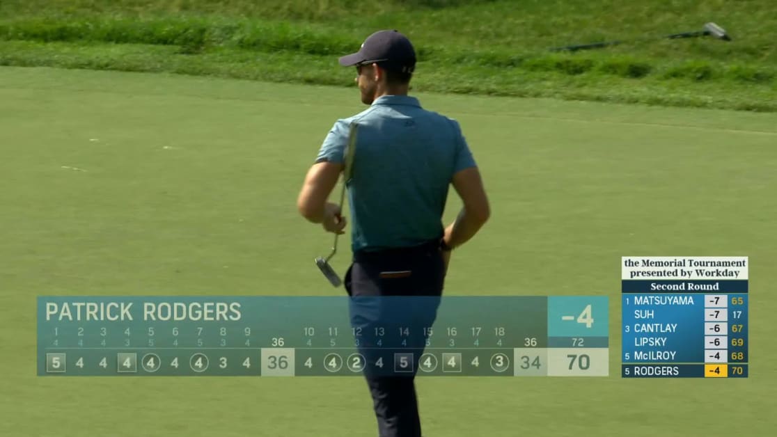 Patrick Rodgers dials in approach to yield birdie at the Memorial