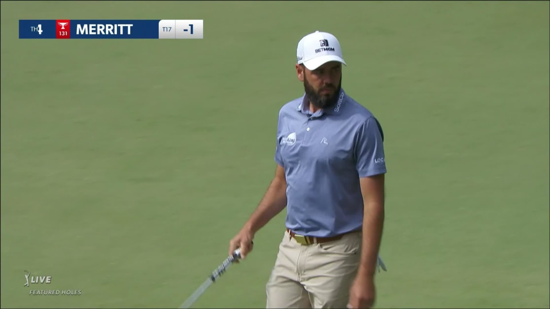 Troy Merritt holes birdie putt from off the green at RBC Heritage