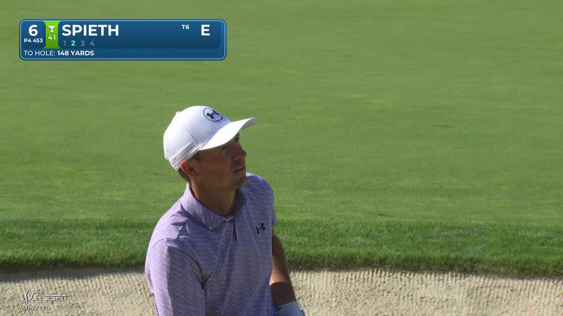 Jordan Spieth sinks 63-foot birdie putt on No. 6 at the Memorial