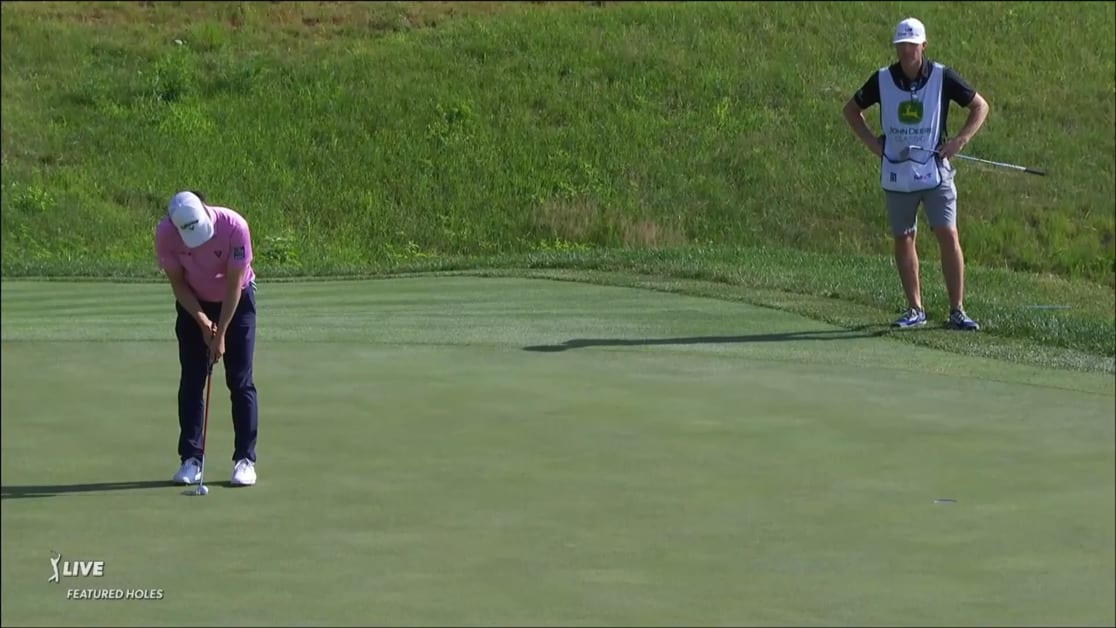 Adam Hadwin holes 12-foot putt for birdie at John Deere