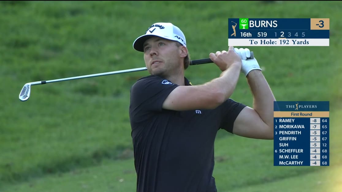 Sam Burns makes birdie on No. 16 at THE PLAYERS