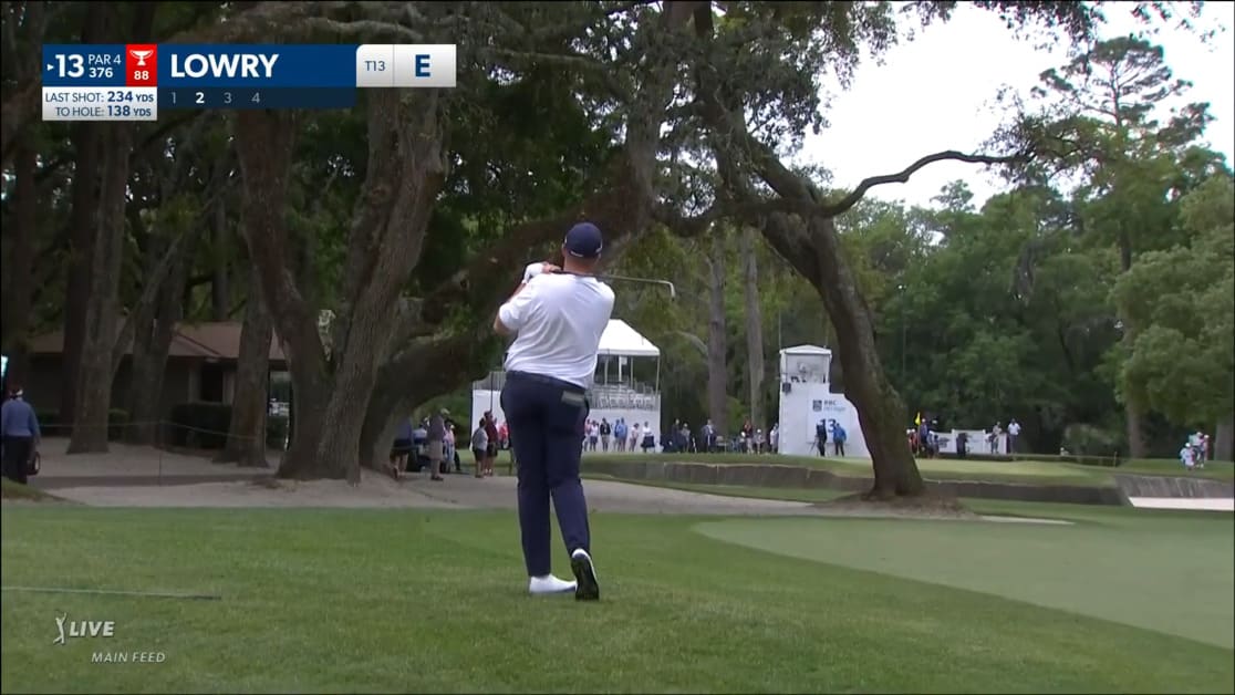 Shane Lowry ropes it around the tree to set up birdie at RBC Heritage