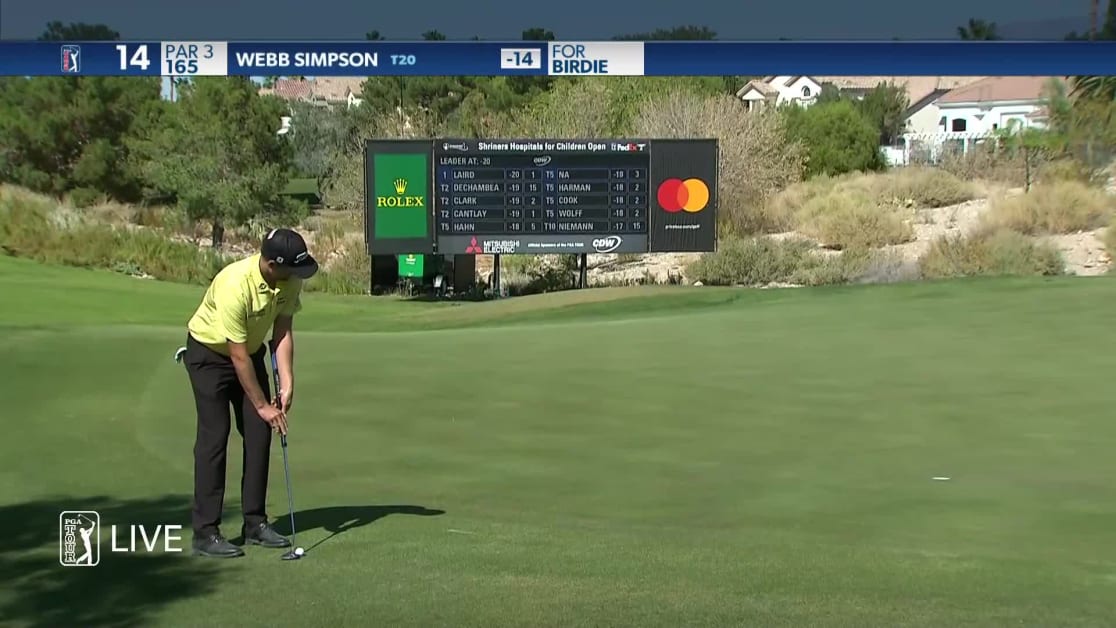 Webb Simpson sinks birdie putt from the fringe at Shriners