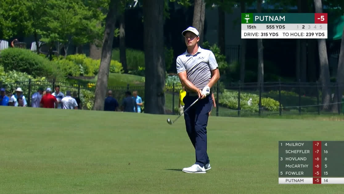 Andrew Putnam finds the green in two to set up birdie at the Memorial