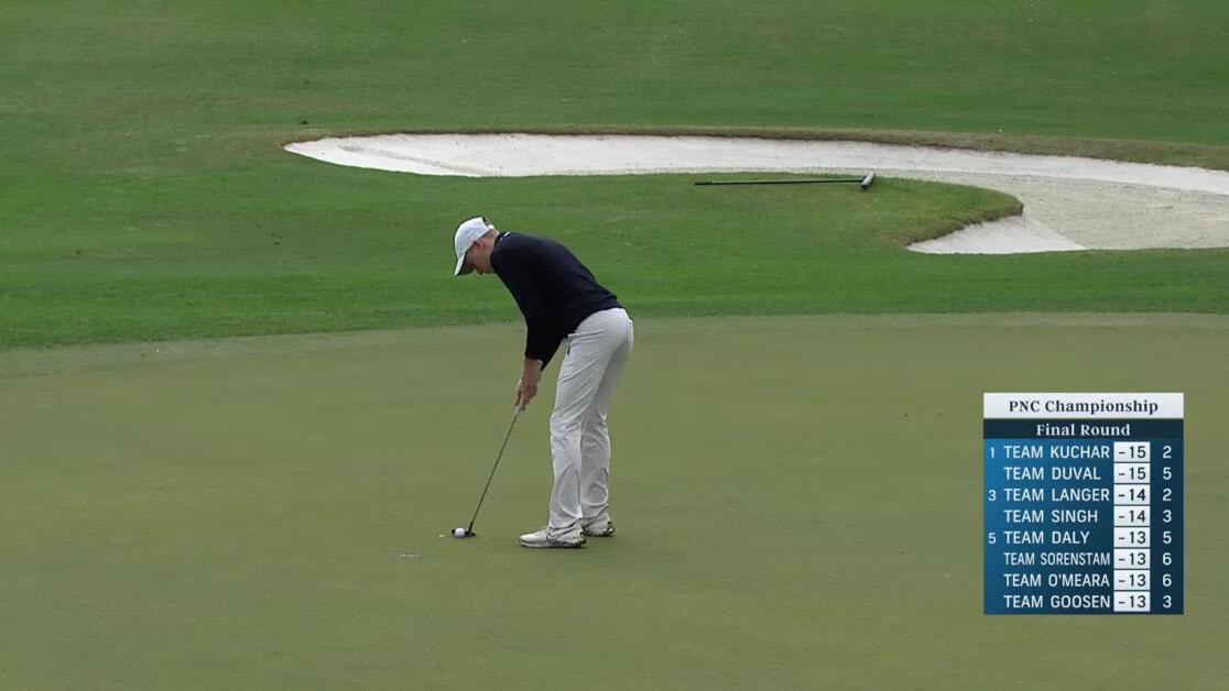Bernhard and Jason Langer birdie No. 3 at PNC Championship