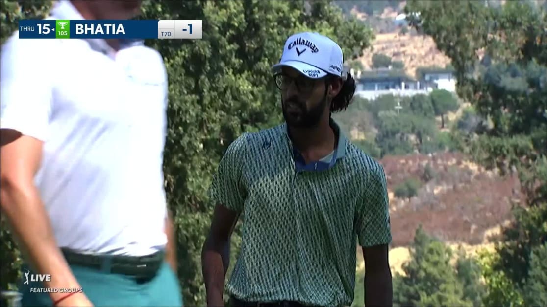 Akshay Bhatia sinks a 23-foot birdie putt at Fortinet Championship
