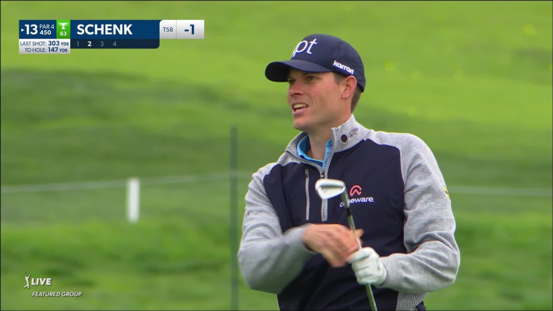 Adam Schenk sinks a 20-foot birdie putt at AT&T Pebble Beach