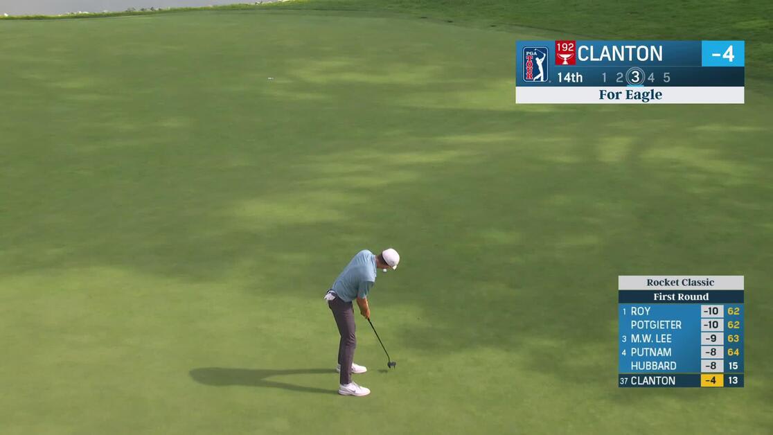 Luke Clanton makes birdie on No. 14 at Rocket Classic