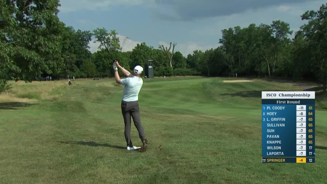 Hayden Springer sticks second from rough and birdies at ISCO Championship