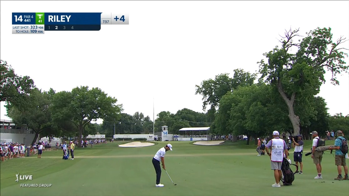 Davis Riley's nice approach to set up birdie at Charles Schwab