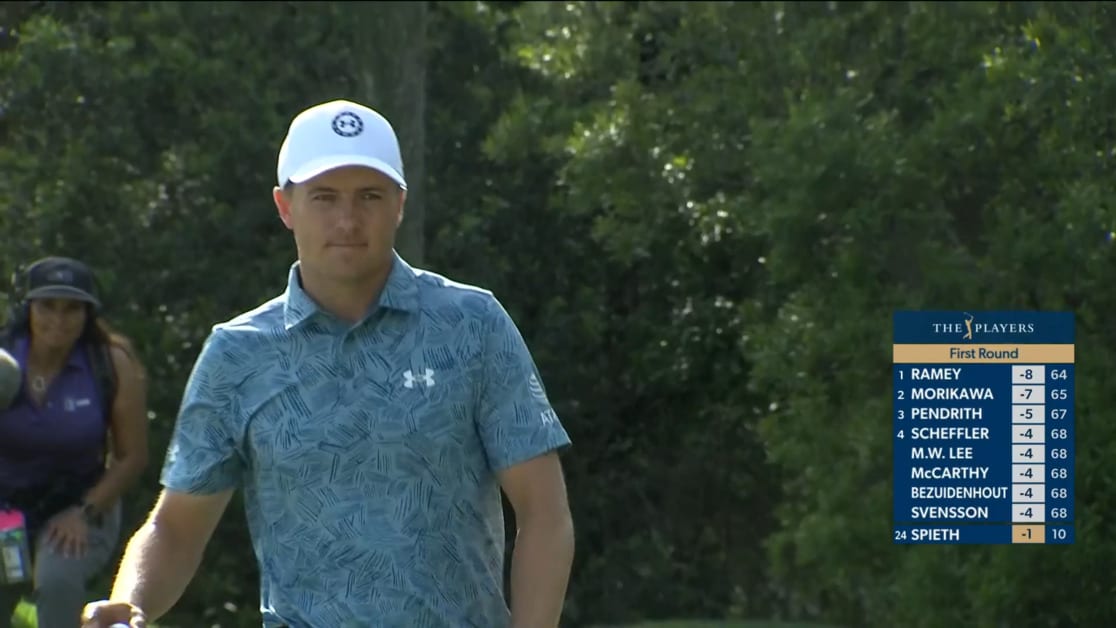 Jordan Spieth's 140-yard approach yields birdie at THE PLAYERS